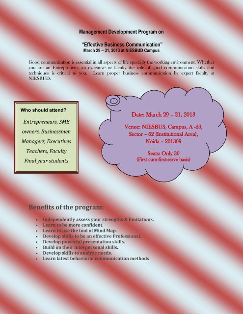 Benefits of the program: - niesbud