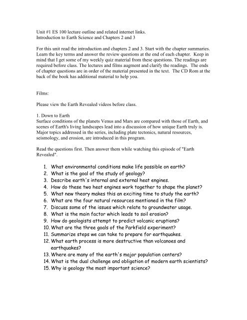 Unit 1 Chapters 2 and 3