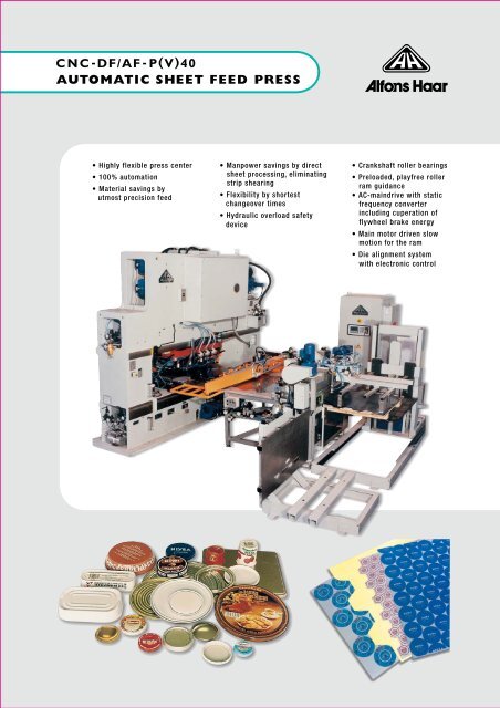 cnc-df/af-p(v)40 automatic sheet feed press - Alfons-haar.de