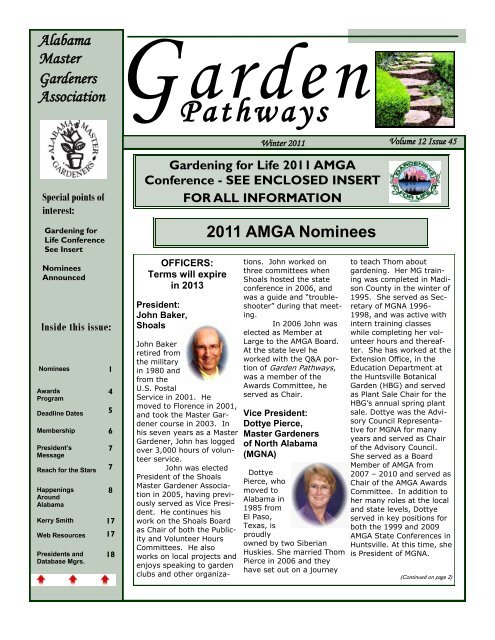 Pathways Winter 2011 - Alabama Master Gardener Info
