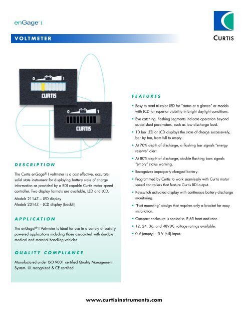 voltmeter - Curtis Instruments