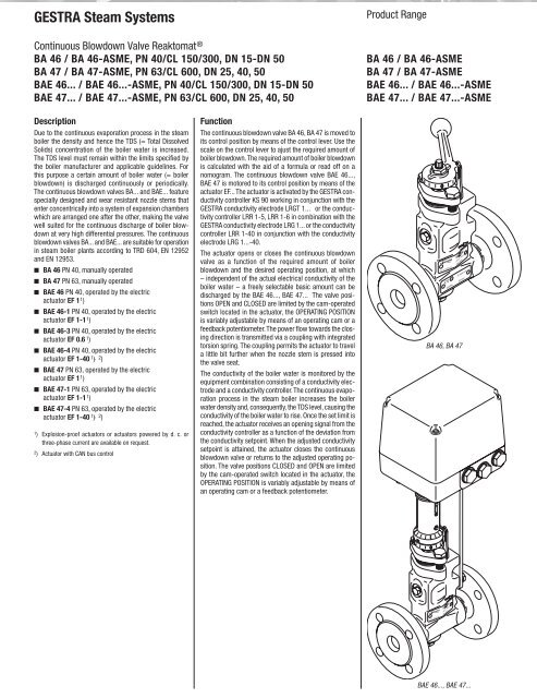 GESTRA Steam Systems - Gestra AG