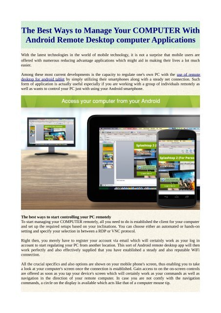 The Best Ways to Manage Your COMPUTER With Android Remote Desktop ...