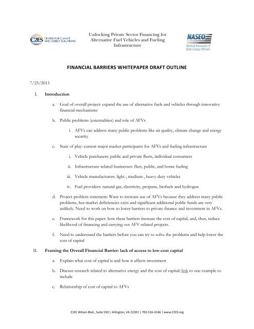 Financial Barriers Paper Outline