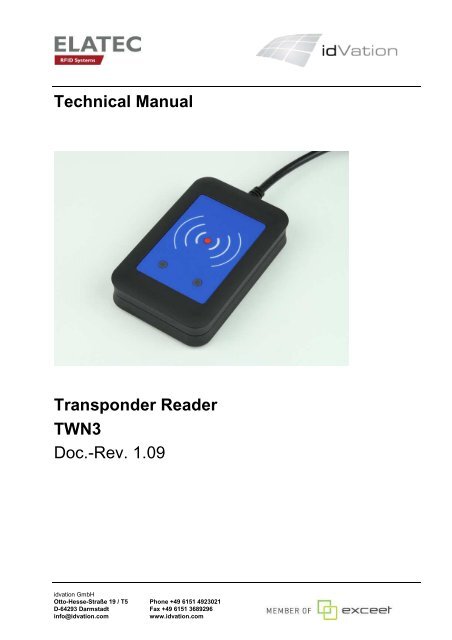 Technical Manual Transponder Reader TWN3 Doc ... - idVation GmbH