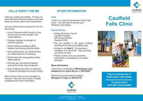 Falls Clinic Brochure - Alfred Hospital