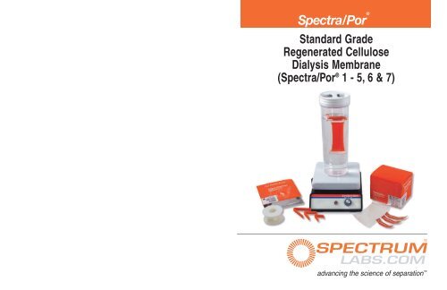 Spectra Por 1 To 7 Dialysis Membranes Spectrum Laboratories Inc