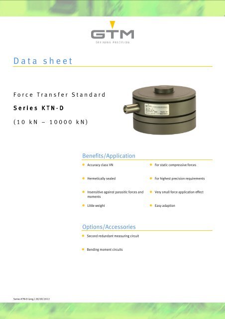 Data sheet Serie KTN-D - GTM GmbH