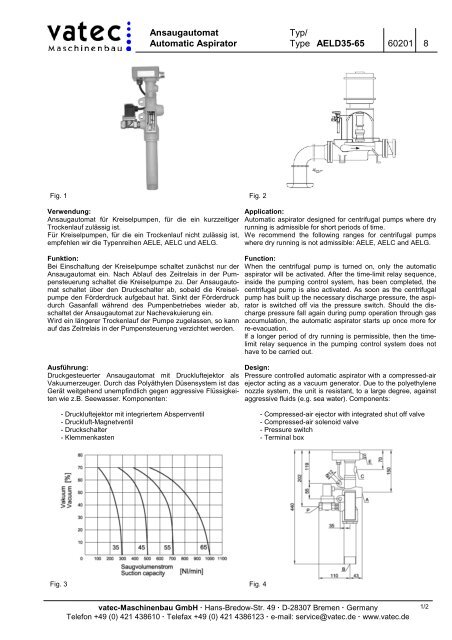 Automatic Aspirator Type AELD35-65 60201 8 - vatec ...