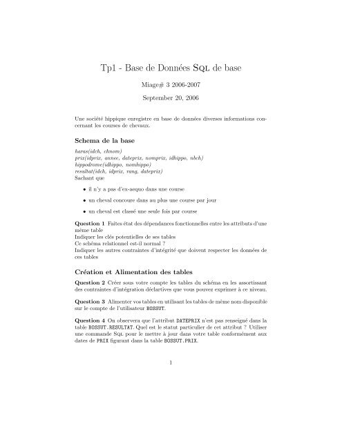 Tp1 - Base de DonnÃ©es Sql de base - LIFL