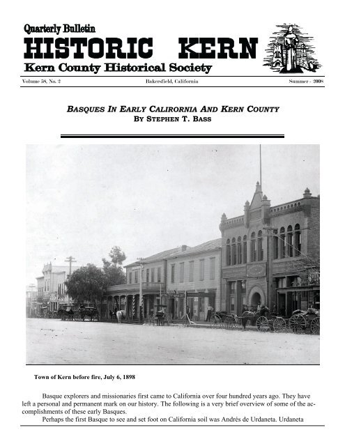 BASQUES IN EARLY CALIRORNIA AND KERN COUNTY