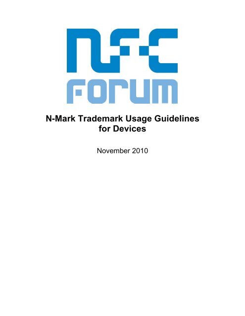 N-Mark Trademark Usage Guidelines for Devices - NFC Forum ...