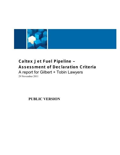 Caltex Jet Fuel Pipeline - National Competition Council