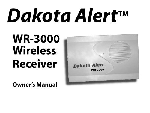 Dakota Alert WR-3000 Wireless Receiver Installation Manual (.pdf)