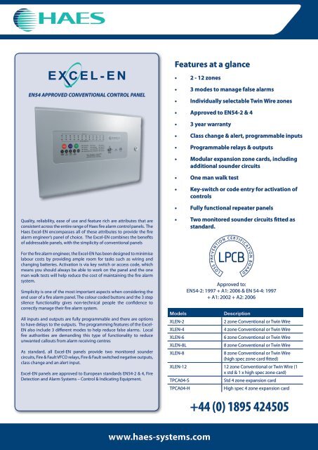 Excel-EN Data Sheet - Haes Systems