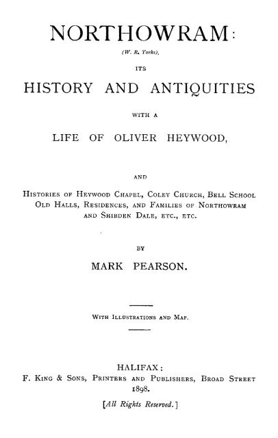 Northowram - Yorkshire CD Books