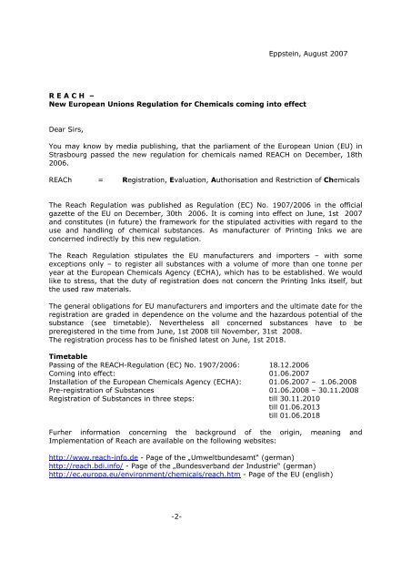 Download REACh Information Sheet - Ruco USA