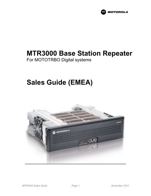 MTR3000 Base Station Repeater - Radiotelefony Mototrbo Motorola