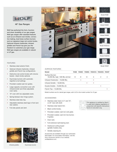 Wolf R486glp Quick Specs