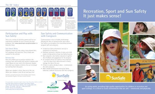 Sun Safety Brochure - Cancer Care Nova Scotia