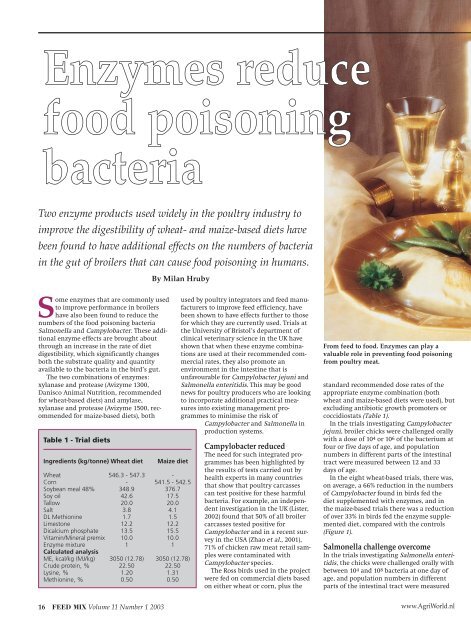 Enzymes reduce food poisoning bacteria - AllAboutFeed