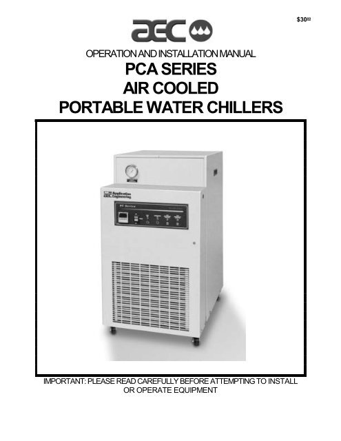 pca series air cooled portable water chillers - AEC Package Cooling ...