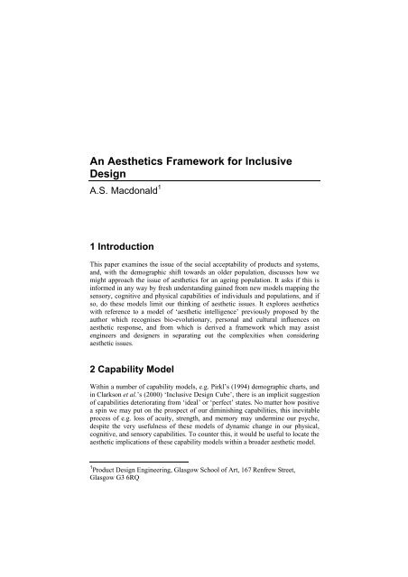 An Aesthetics Framework for Inclusive Design - EDC