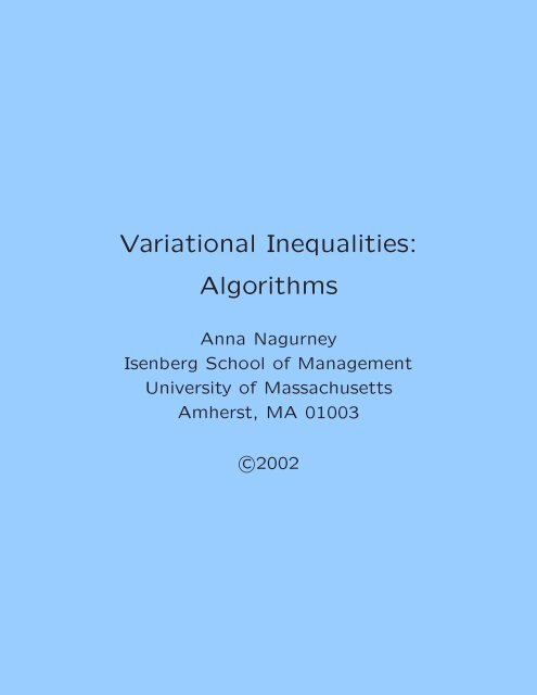 Variational Inequalities: Algorithms