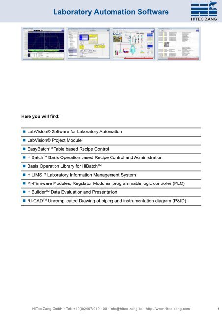 05 Laboratory Automation Software Hitec Zang Gmbh