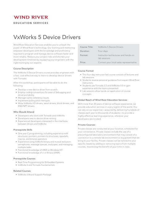 VxWorks 5 Device Drivers - Wind River