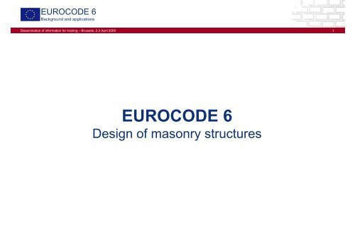 EUROCODE 6 - Eurocodes