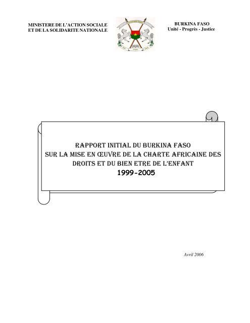 RAPPORT INITIAL DU BURKINA FASO SUR LA MISE EN Å UVRE ...
