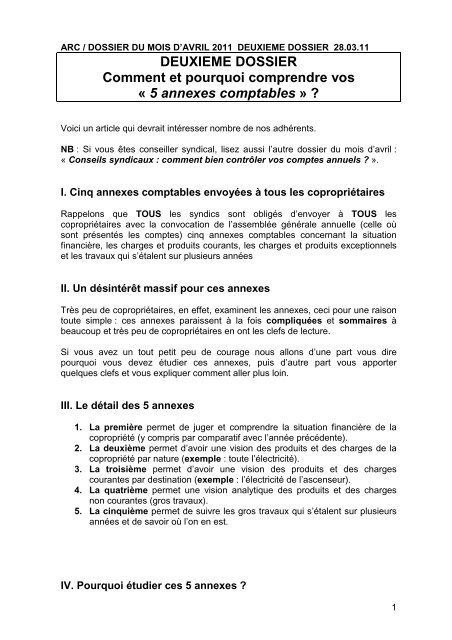 5 annexes comptables - Unarc