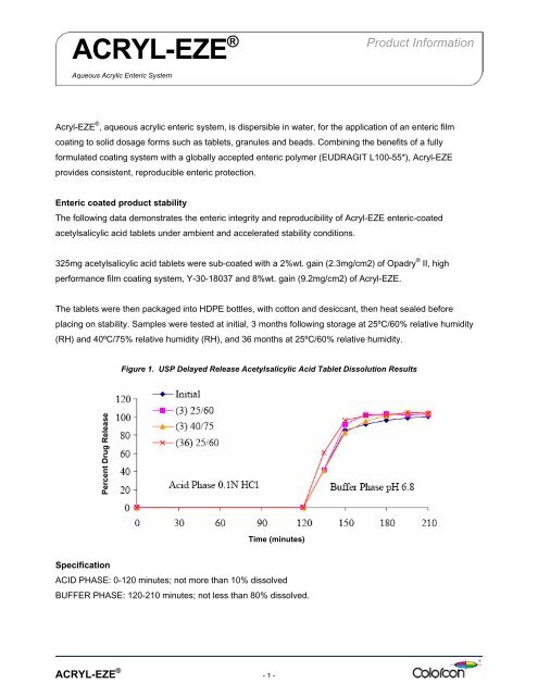 Acryl-EZEÂ® Enteric Coating Stability - Colorcon