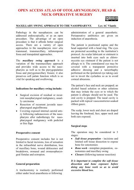 Maxillary swing approach to nasopharynx - Vula - University of Cape ...