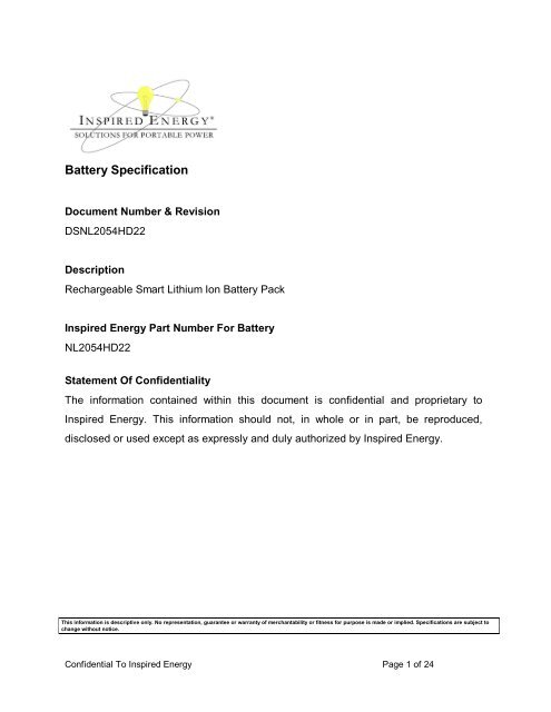 Engineering Data Sheet - Inspired Energy