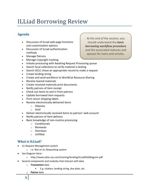 ILLiad Borrowing Review - Atlas Systems