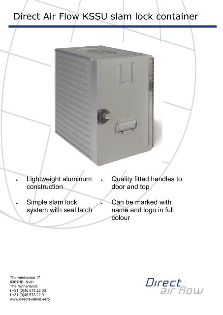 Direct Air Flow KSSU slam lock container - Direct Aviation