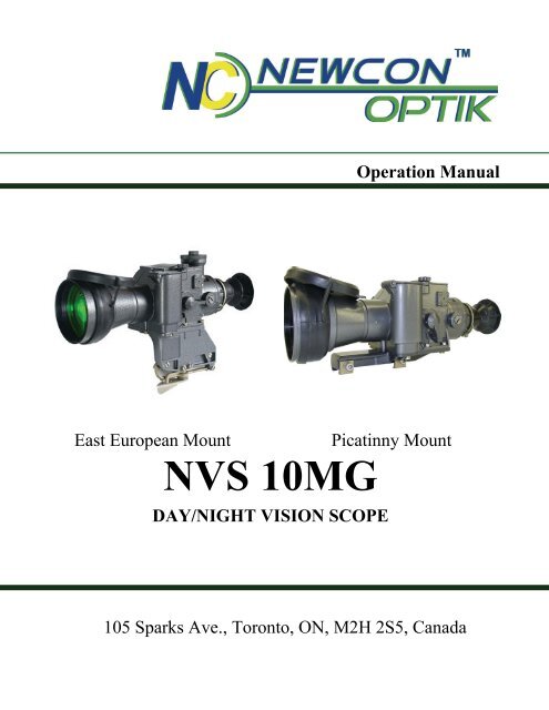 Operation Manual - Newcon Optik