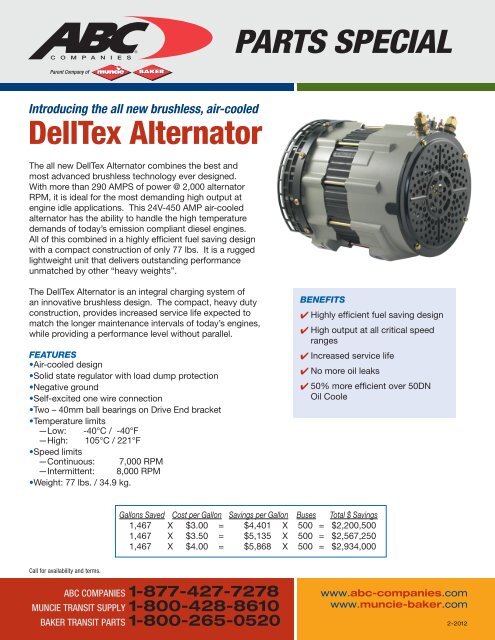 PARTS SPECIAL DellTex Alternator - ABC Companies