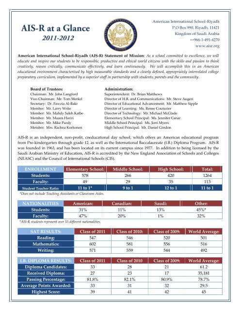 aisr at a glance.pdf - American International School - Riyadh