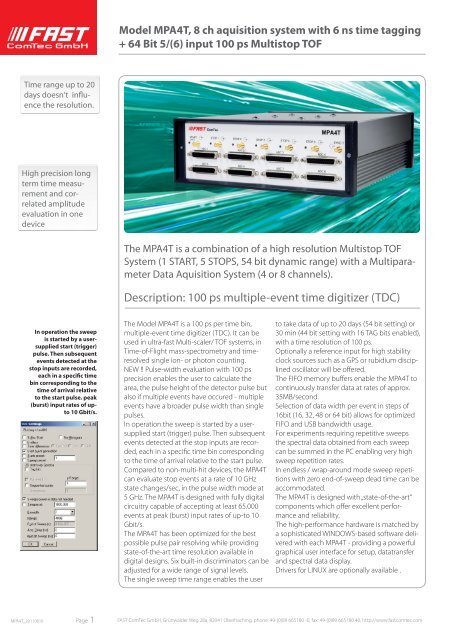 Datasheet - FAST Comtec