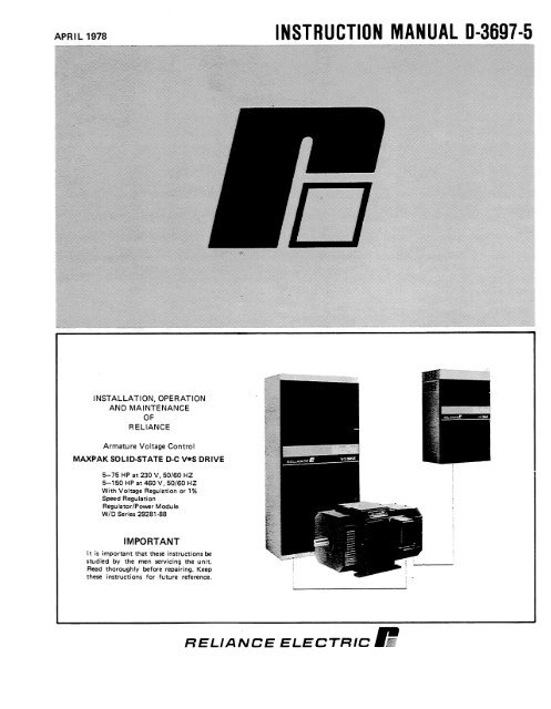 D-3697 - Reliance Electric