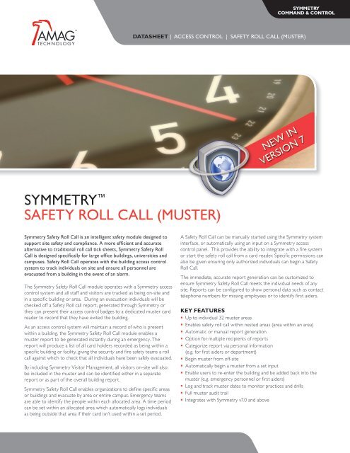 SYMMETRYâ ¢ SAFETY ROLL CALL (MUSTER) - AMAG