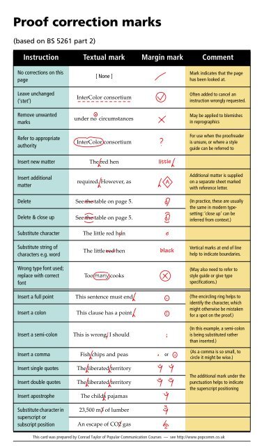 Proof correction marks