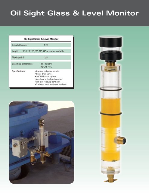 Oil Sight Glass & Level Monitor - Lube Control