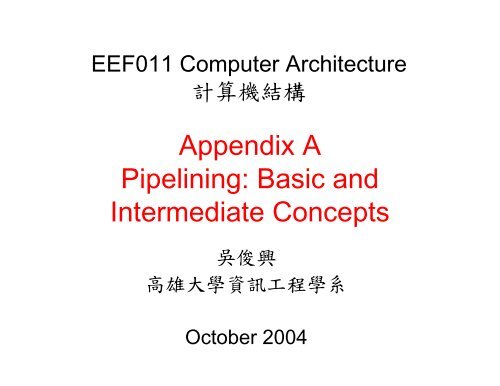 Appendix A Pipelining: Basic and Intermediate Concepts