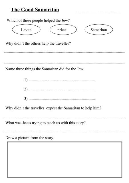 The Good Samaritan - Primary Resources