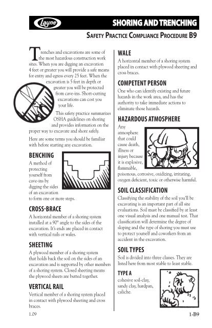 SHORING AND TRENCHING - Layne Safety