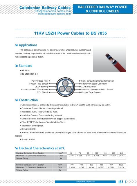 11KV LSZH Power Cables to BS 7835